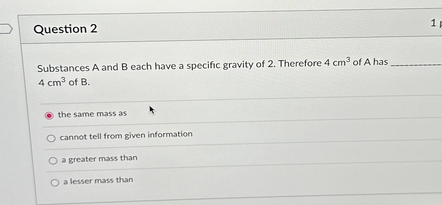 Solved Question 2Substances A and B ﻿each have a specific | Chegg.com