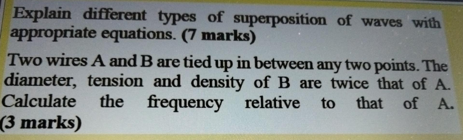 Solved Explain different types of superposition of waves | Chegg.com