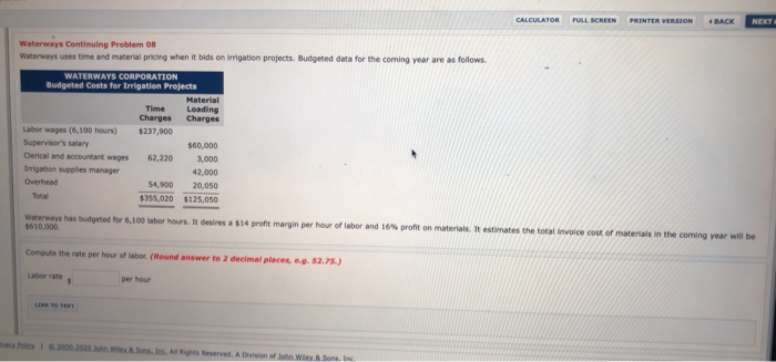 Solved CALCULATOR FULL SCREEN PRINTER VERSION BACK NEXT | Chegg.com