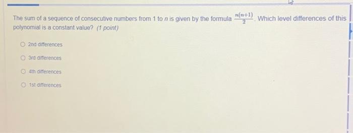 Solved The sum of a sequence of consecutive numbers from 1 | Chegg.com