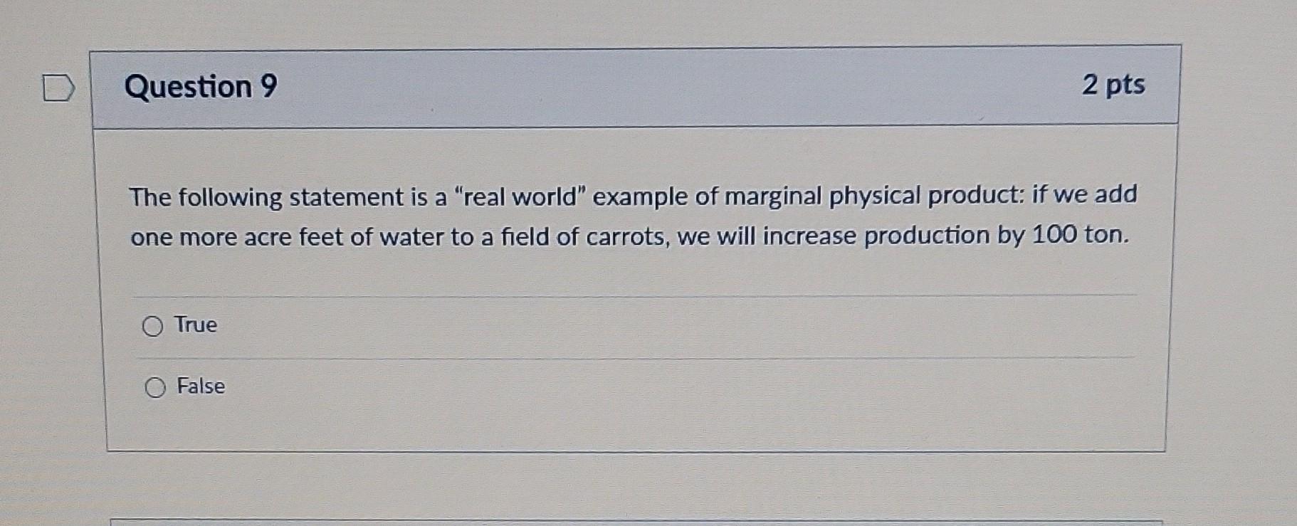 Solved The following statement is a "real world" example of | Chegg.com