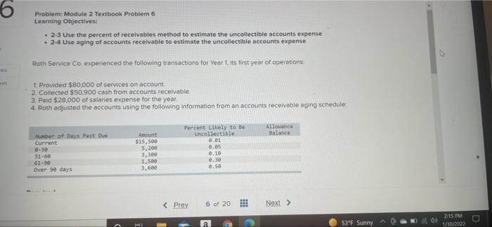 Solved 6 Problemi Module 2 Textbook Problem 6 Learning | Chegg.com