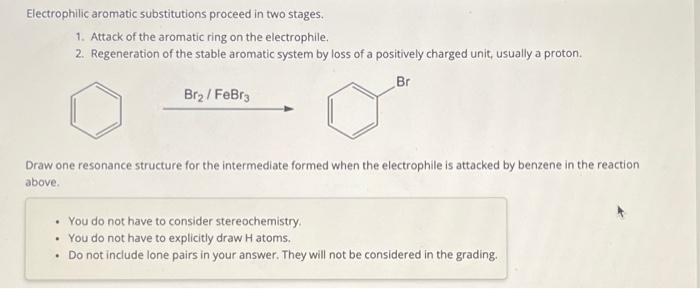 Solved Electrophilic aromatic substitutions proceed in two | Chegg.com Solved Electrophilic aromatic substitutions proceed in two | Chegg.com