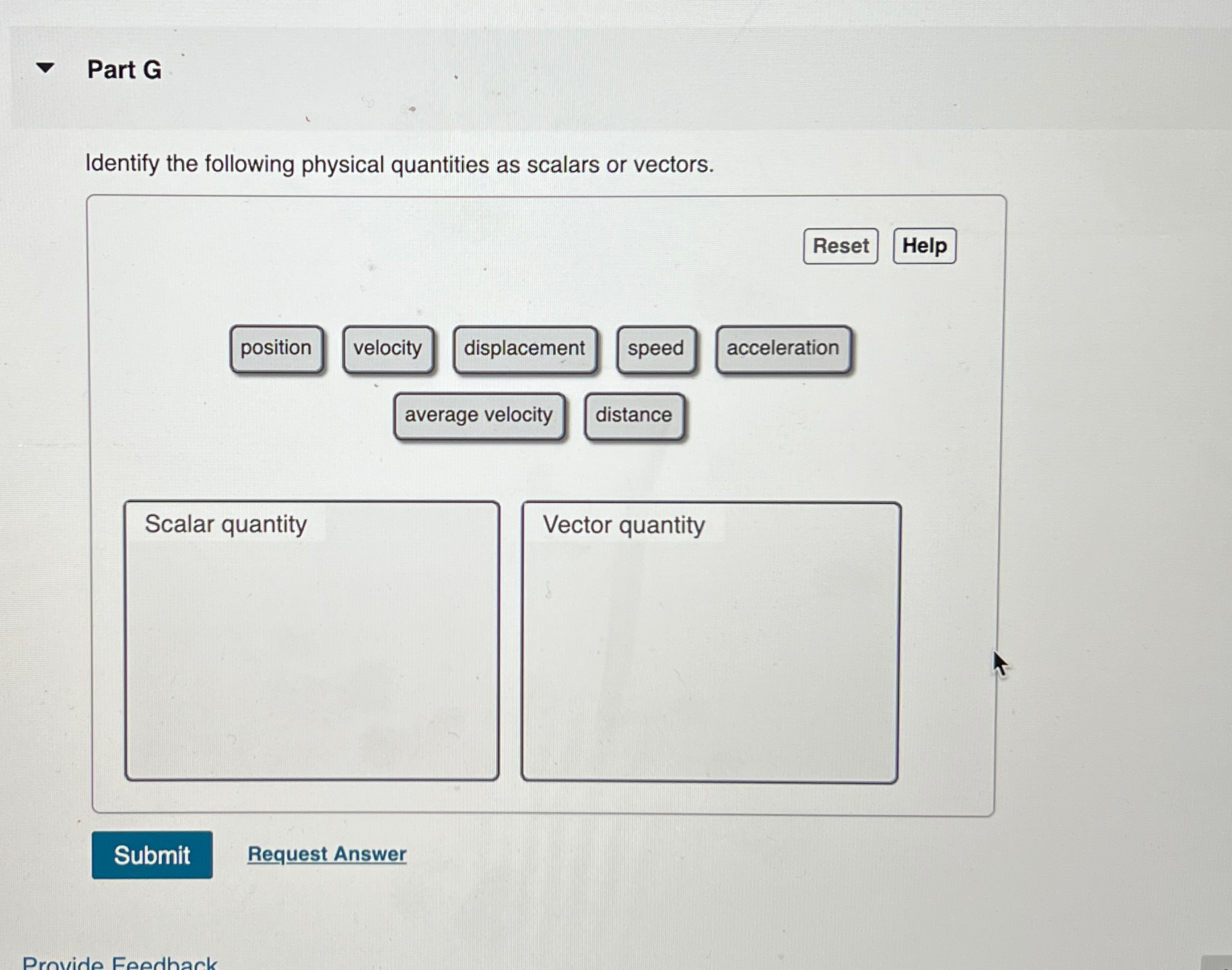 Part GIdentify the following physical quantities as | Chegg.com