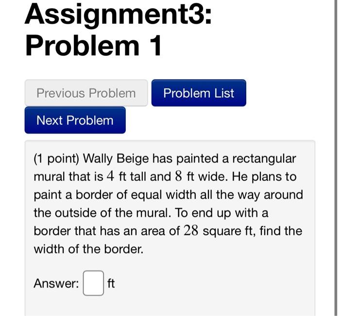 Solved Assignment3 Problem 1 Problem List Previous Problem 2731