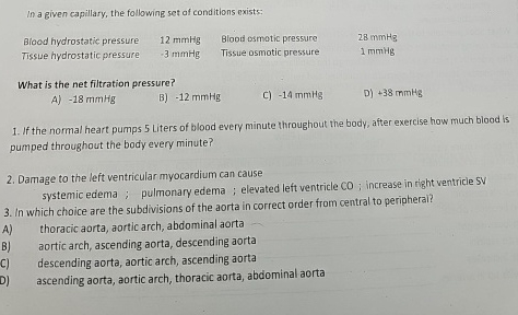 Solved In a given capillary, the following set af conditions | Chegg.com