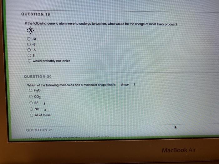 Solved QUESTION 19 If the following generic atom were to | Chegg.com