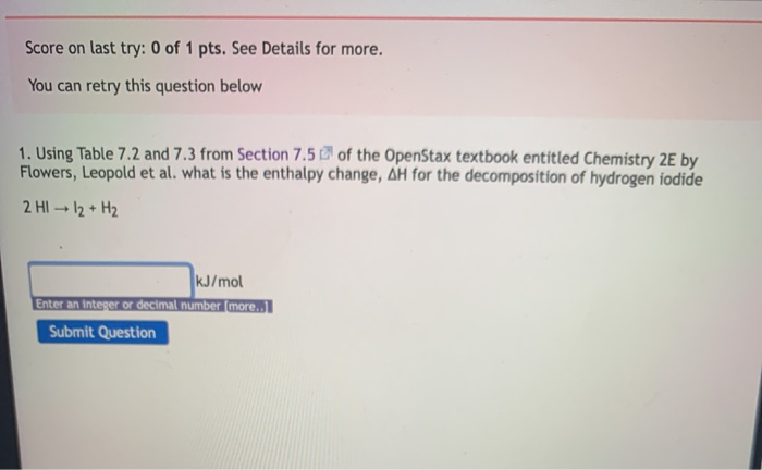 Solved X Question 1 B0 1 Pt 3 4 D Score On Last Try 0