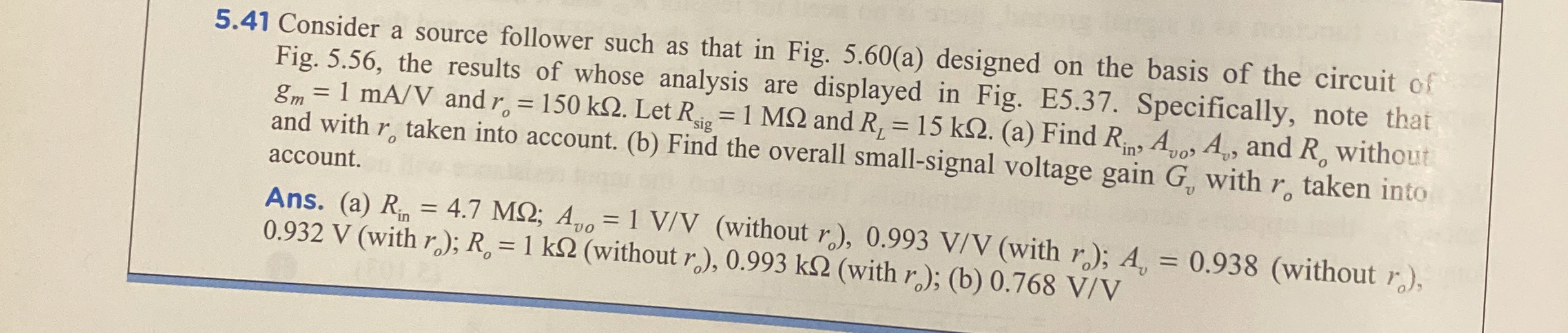 Solved by an EXPERT 5.41 ﻿Consider a source follower such as that in Fig. | Chegg.com
