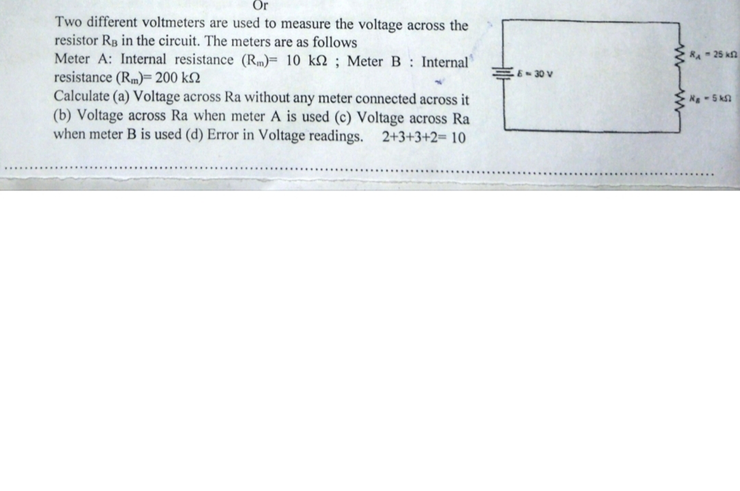 Solved Two different voltmeters are used to measure the | Chegg.com