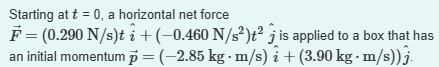 Solved Starting at t=0, ﻿a horizontal net force | Chegg.com