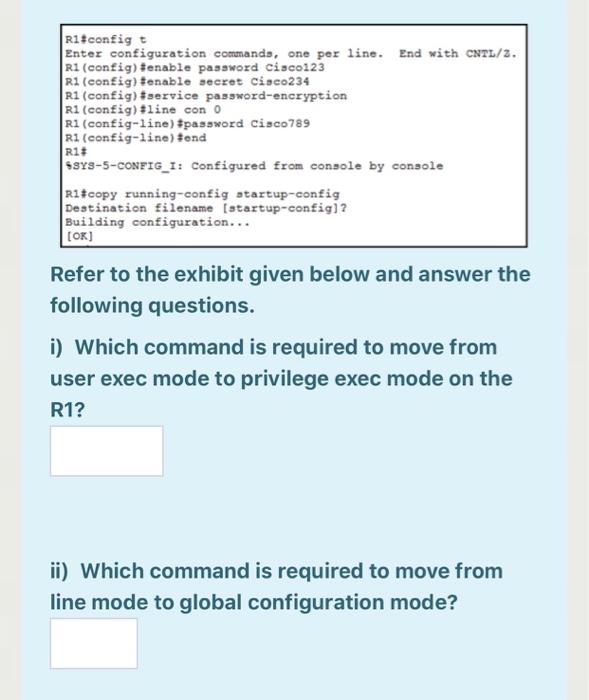 Solved Ritconfig t Enter configuration commands, one per | Chegg.com