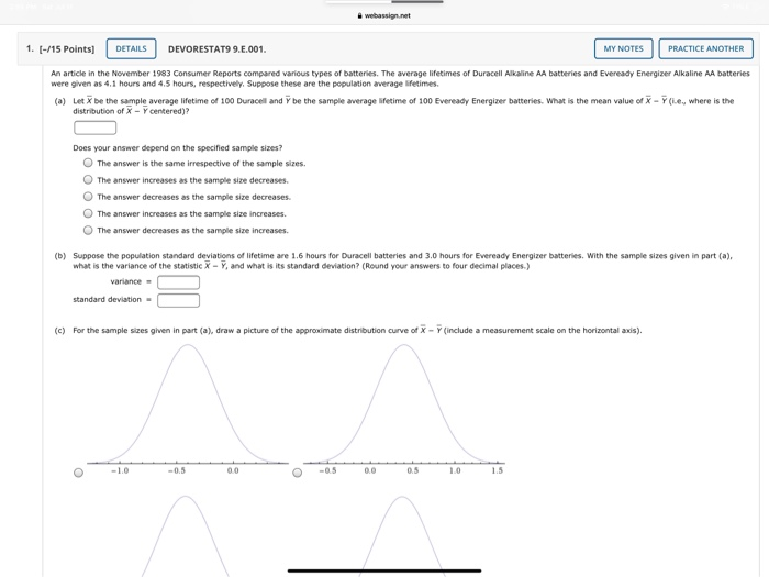 Solved webassin.net 1. (-/15 Points) DETAILS DEVORESTAT9 | Chegg.com