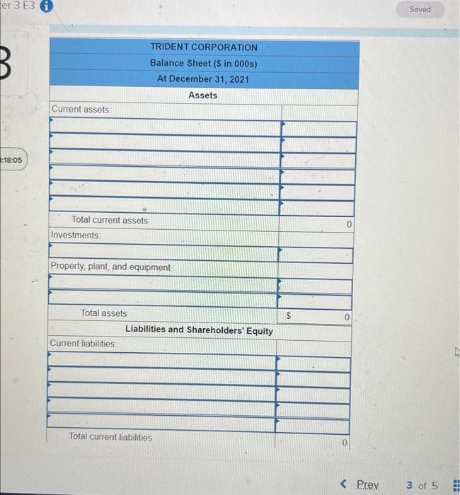 Solved Problem 3-2 (Algo) Balance sheet preparation; missing | Chegg.com