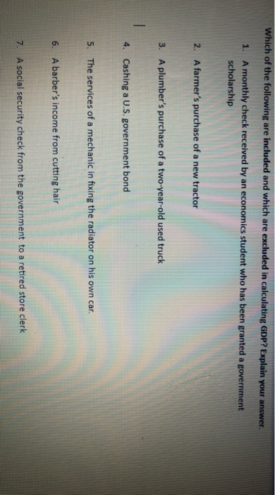 Solved Which of the following are included and which are | Chegg.com