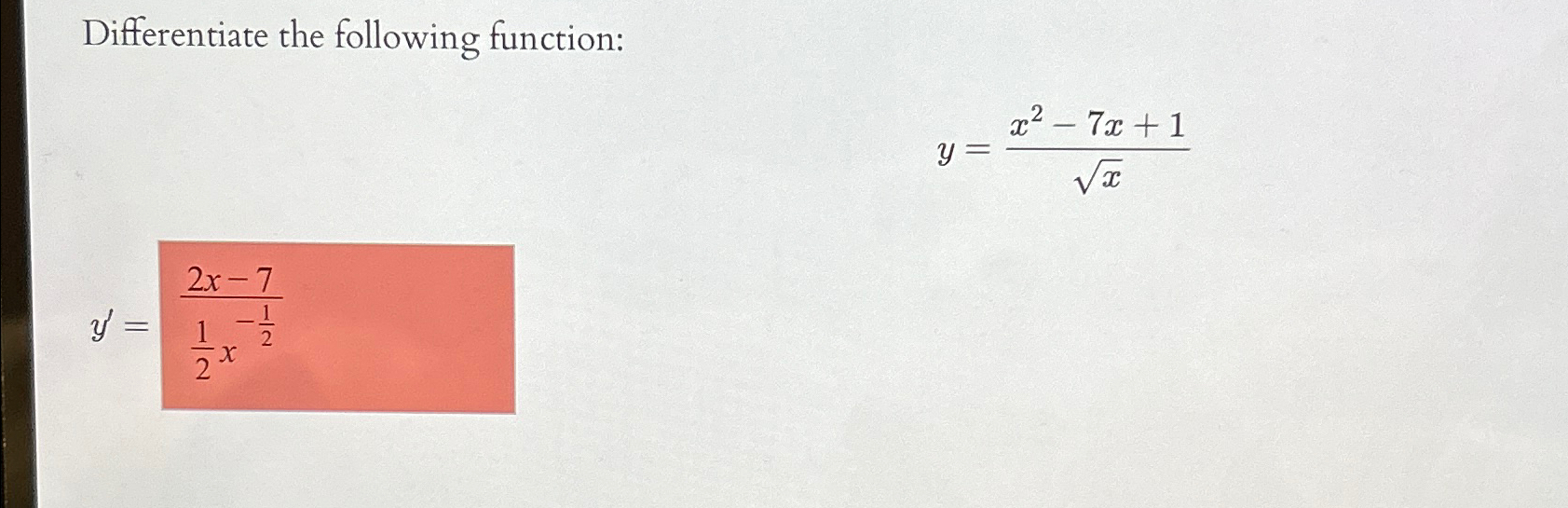 Solved Differentiate the following | Chegg.com