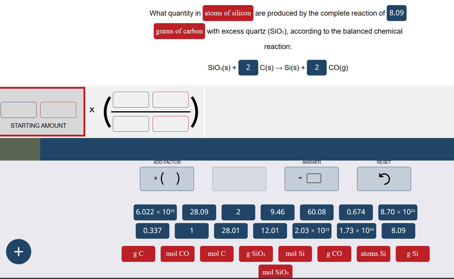 Solved What quantity in atoms of silicon are produced by the | Chegg.com