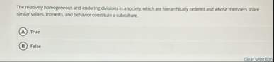 Solved The relatively homogeneous and enduring divesions in | Chegg.com