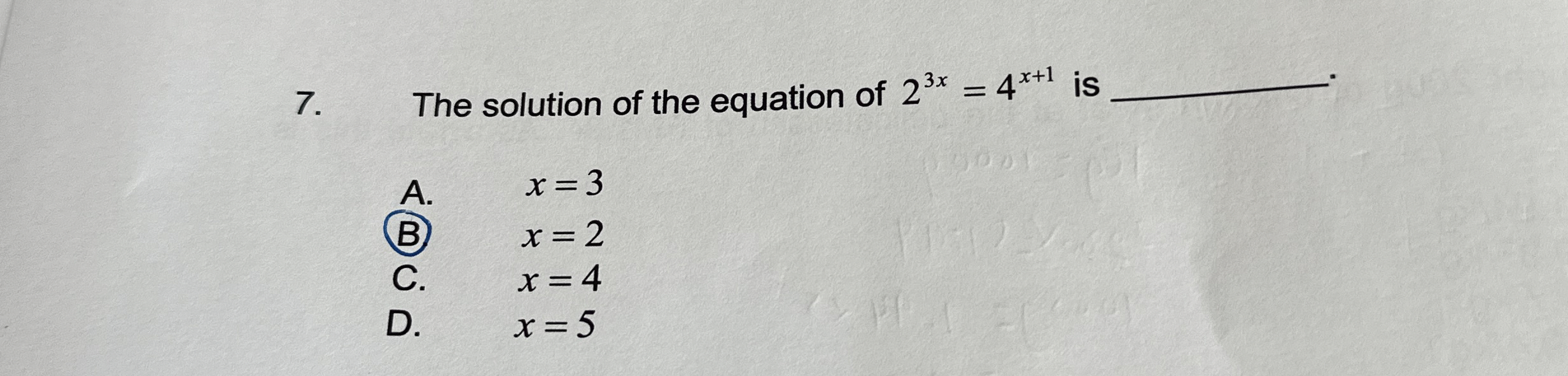 Solved The solution of the equation of 23x=4x+1 | Chegg.com