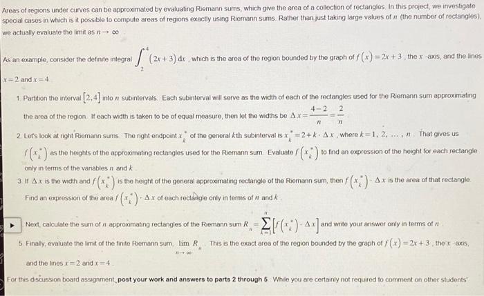 Solved Areas of regions under curves can be approximated by | Chegg.com
