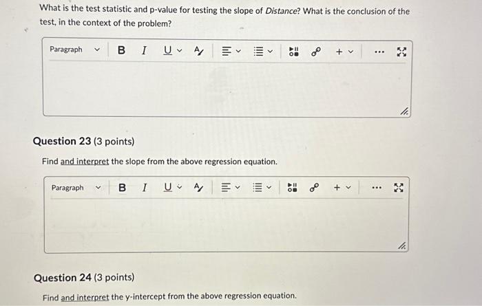 Solved Using The Simple Linear Regression Output Below 