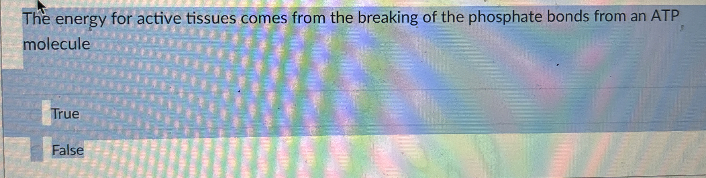 Solved The energy for active tissues comes from the breaking | Chegg.com