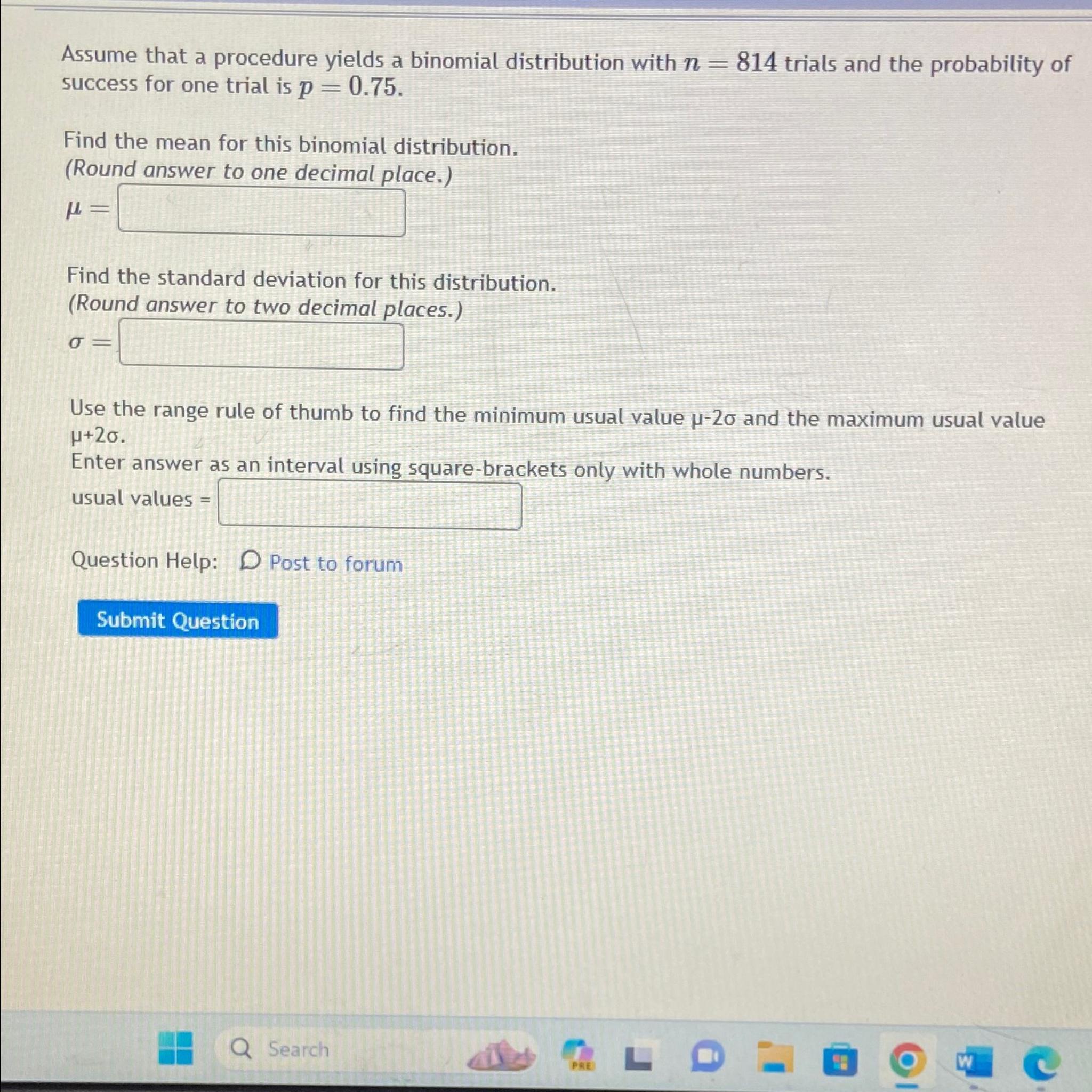 Solved Assume that a procedure yields a binomial | Chegg.com