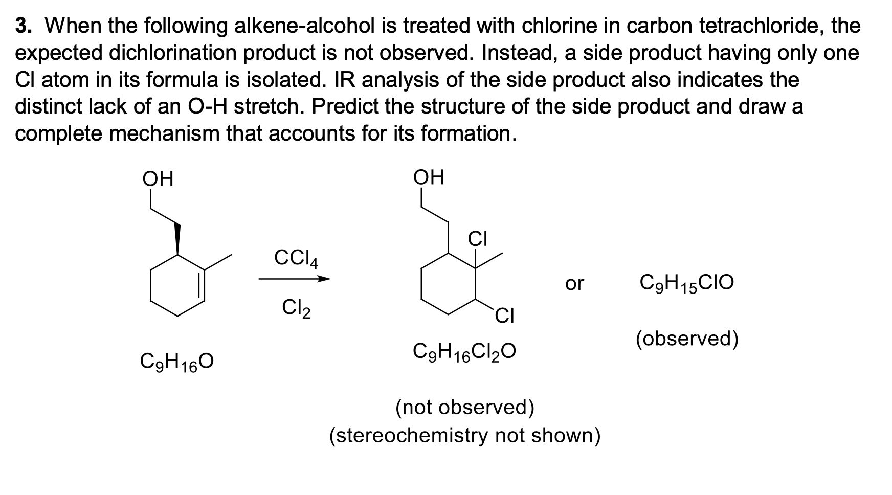 Solved When the following alkene-alcohol is treated with | Chegg.com
