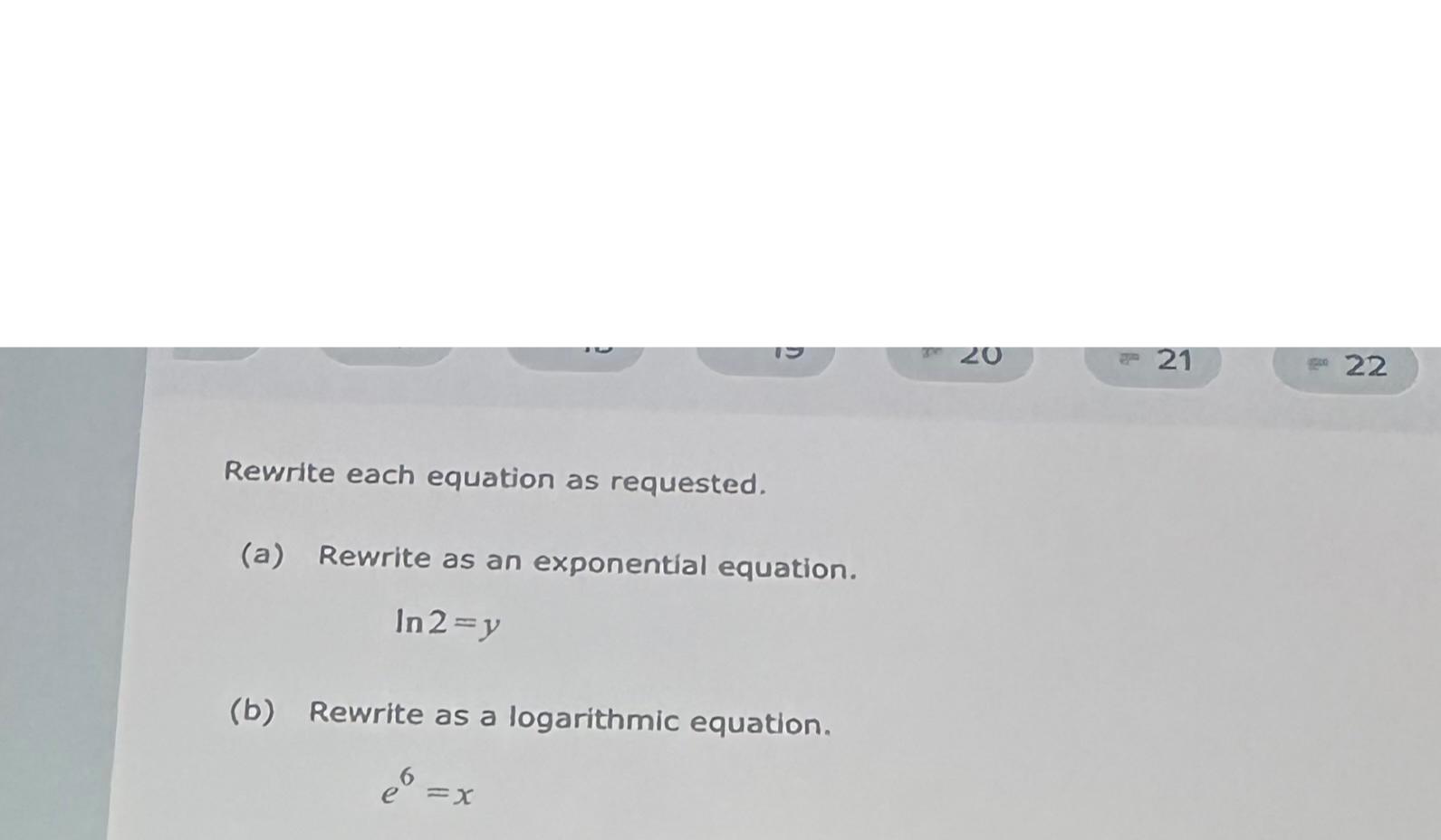 Solved (a) ﻿Rewrite as an exponetial equation (b)rewrite as | Chegg.com