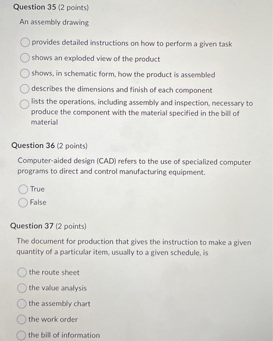 Solved An assembly drawing provides detailed instructions on | Chegg.com