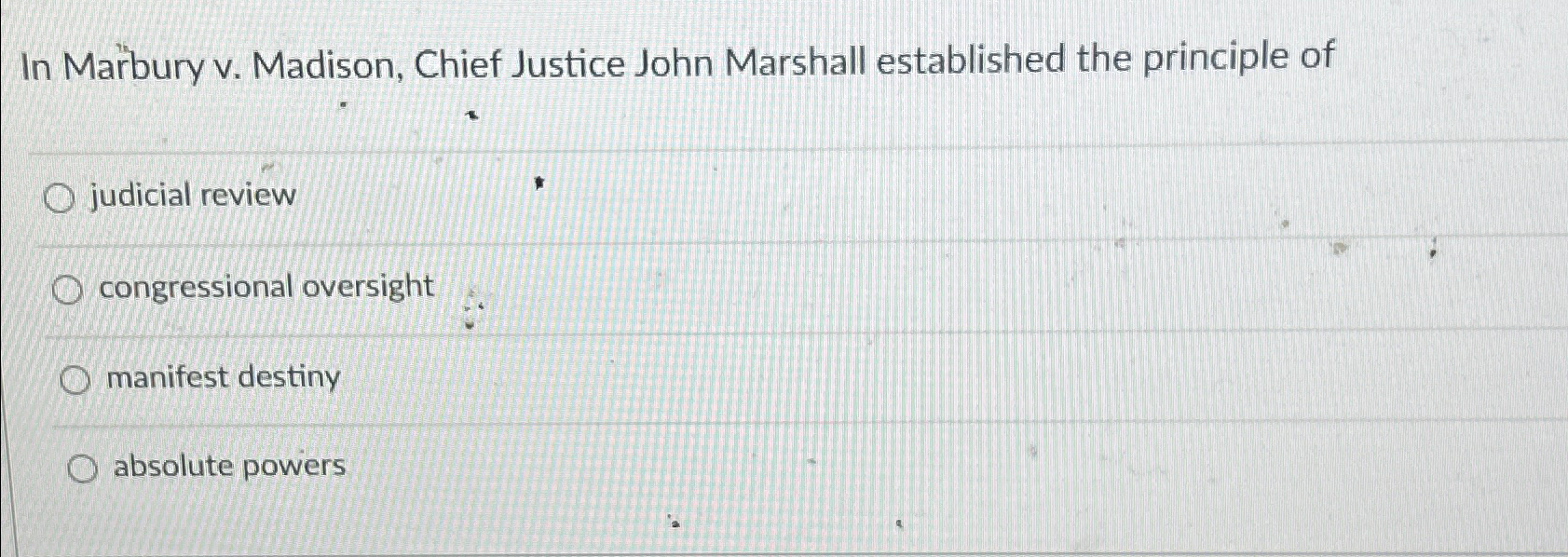 Solved In Marbury v. ﻿Madison, Chief Justice John Marshall | Chegg.com