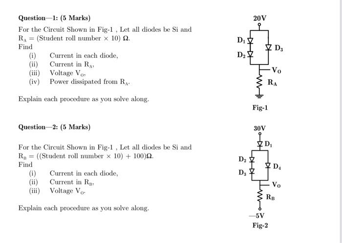 Solved 20V DV Question-1: (5 Marks) For the Circuit Shown in | Chegg.com