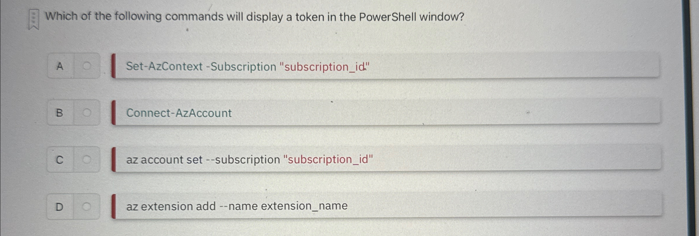 Solved Which of the following commands will display a token | Chegg.com