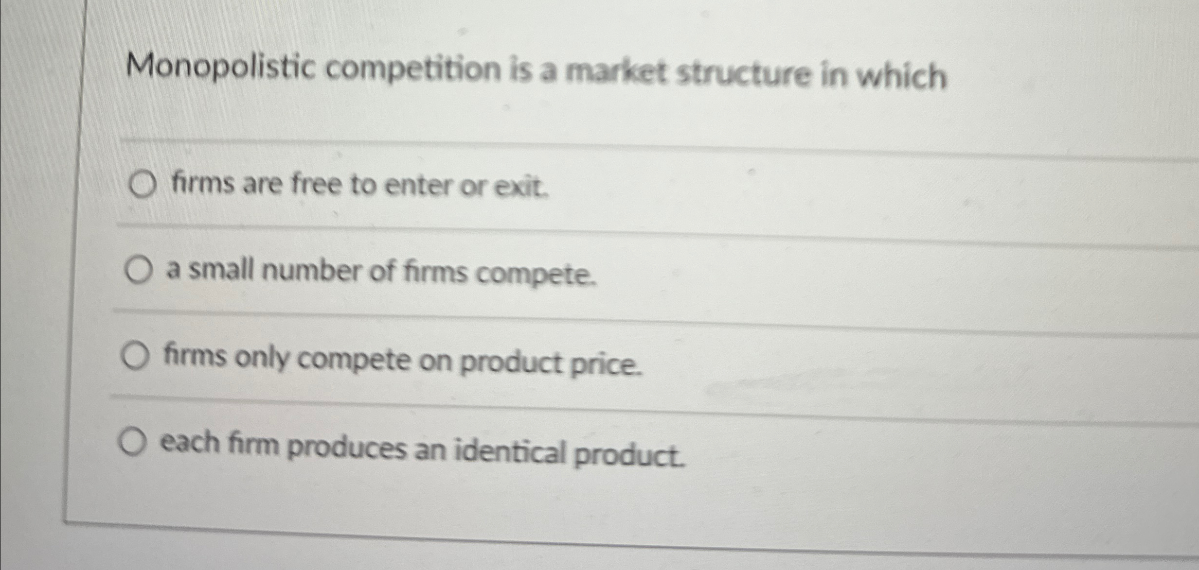 Solved Monopolistic competition is a market structure in | Chegg.com