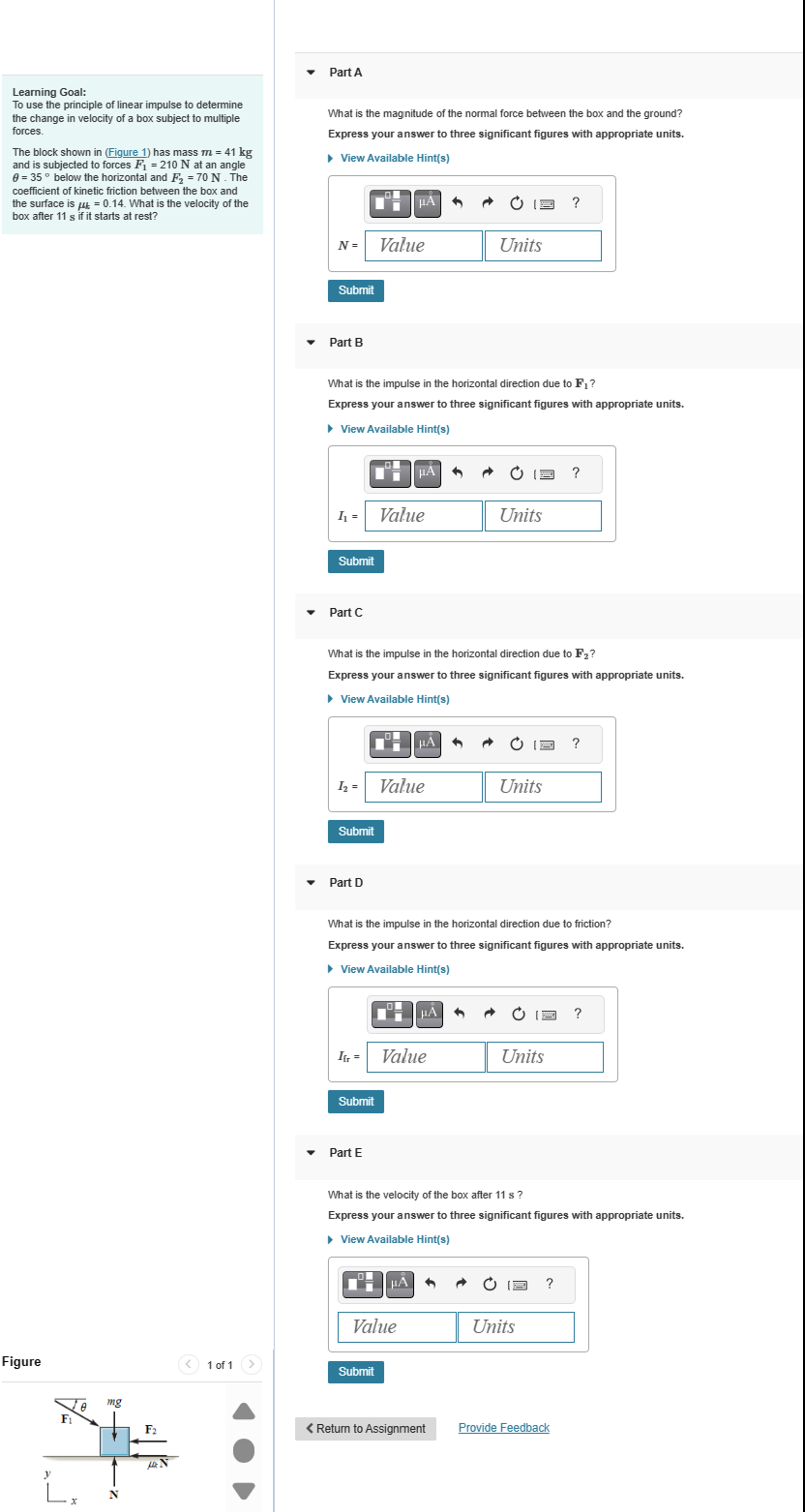 Solved Learning Goal:To use the principle of linear impulse | Chegg.com