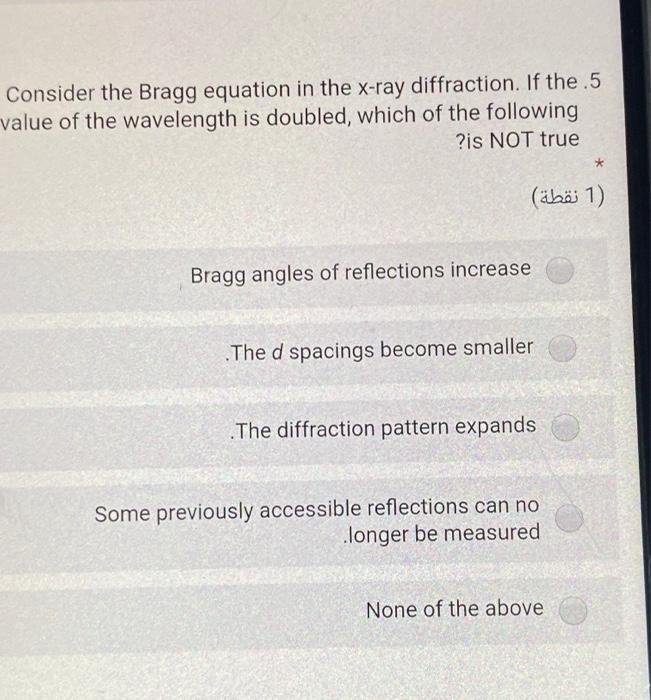 Solved Consider the Bragg equation in the x-ray diffraction. | Chegg.com