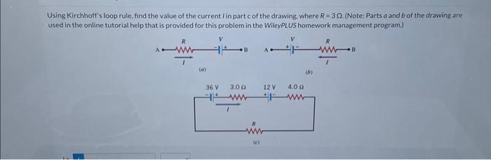 Solved Using Kirchhoff's loop rule, find the value of the | Chegg.com