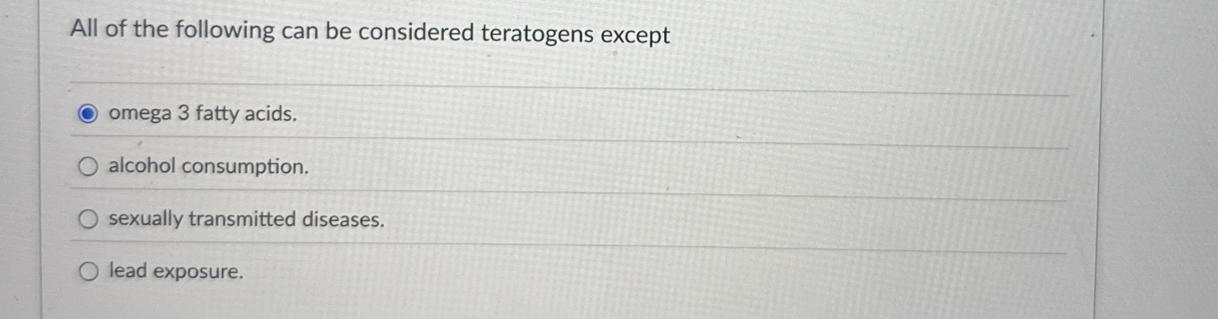 Solved All of the following can be considered teratogens | Chegg.com