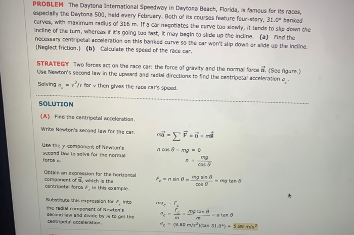Solved GOAL Solve a centripetal force problem involving two | Chegg.com