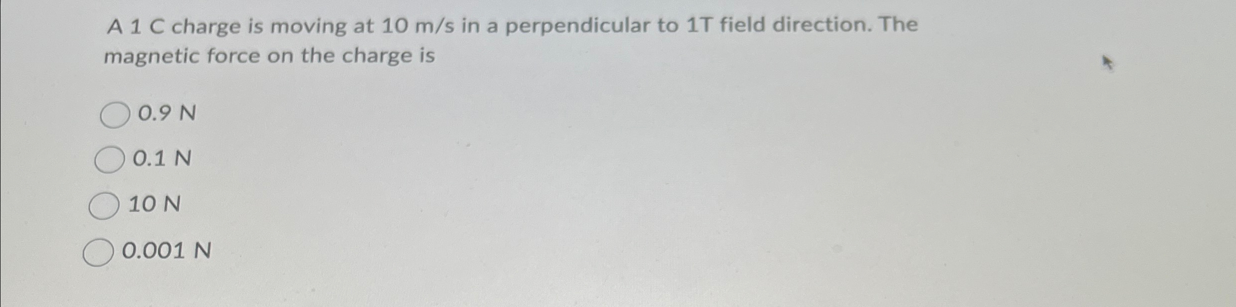 Solved A 1C ﻿charge is moving at 10ms ﻿in a perpendicular to | Chegg.com