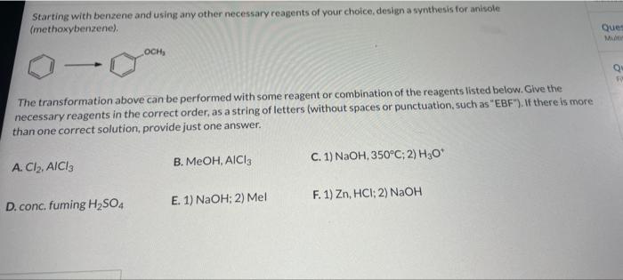 Solved Starting with benzene and using any other necessary | Chegg.com