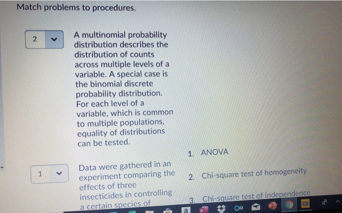 Solved Match problems to procedures. A multinomial | Chegg.com