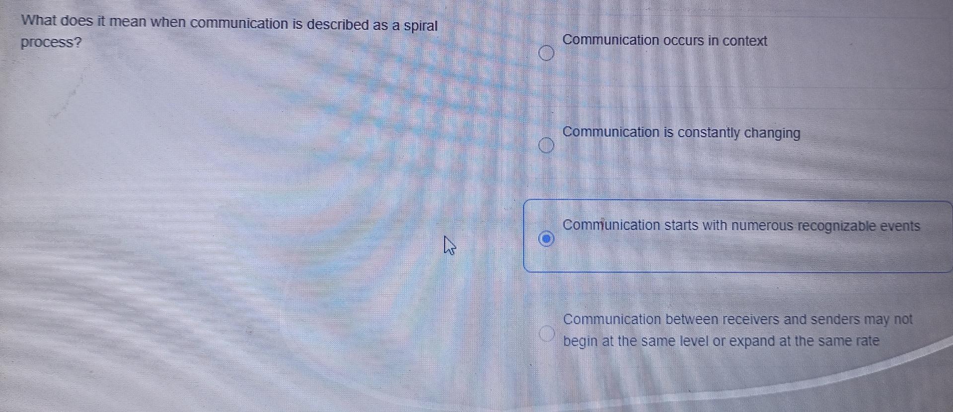 Solved What does it mean when communication is described as | Chegg.com
