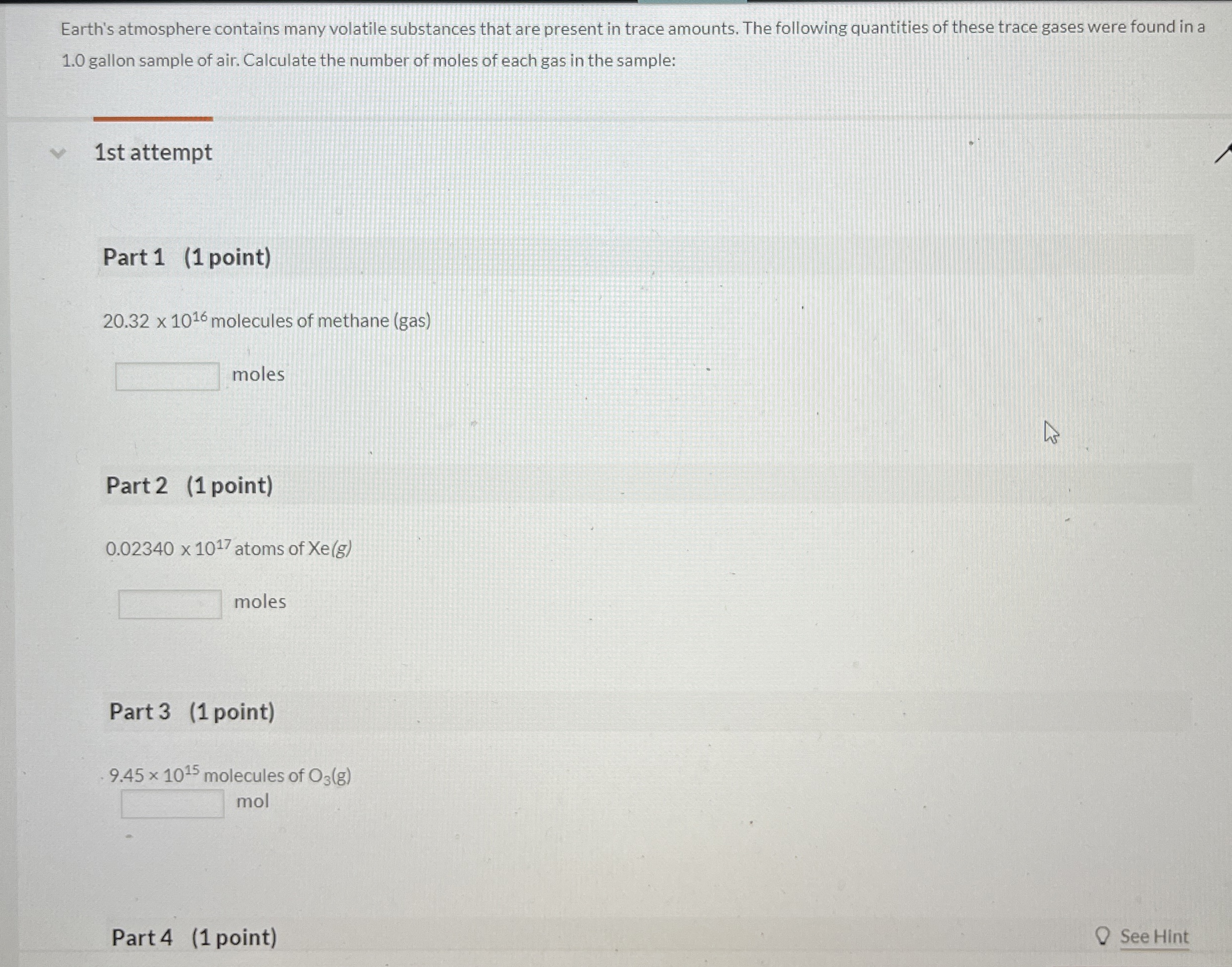 Solved Earth's atmosphere contains many volatile substances | Chegg.com