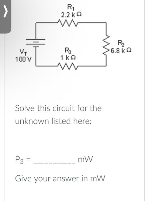Solved Solve this circuit for the unknown listed here: P3= | Chegg.com
