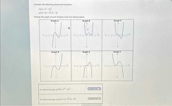 Solved Consider the following polynomlal functions: | Chegg.com
