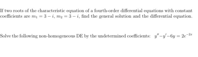 Solved If two roots of the characteristic equation of a | Chegg.com