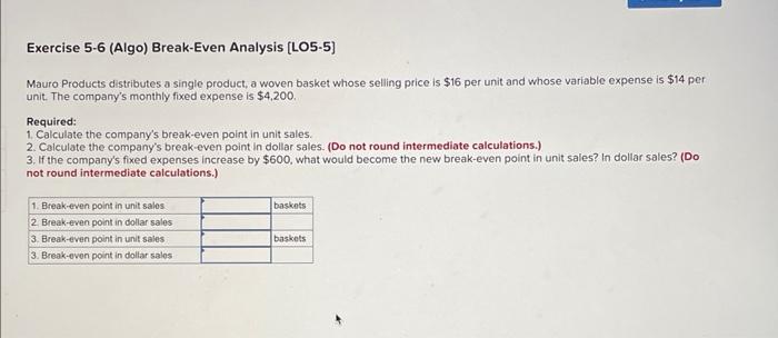 Solved Required information Exercise 5-5 (Algo) Changes in | Chegg.com
