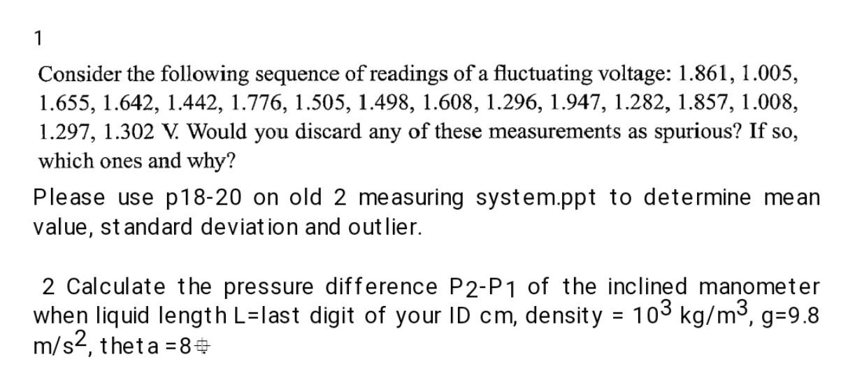 Solved Consider the following sequence of readings of a | Chegg.com