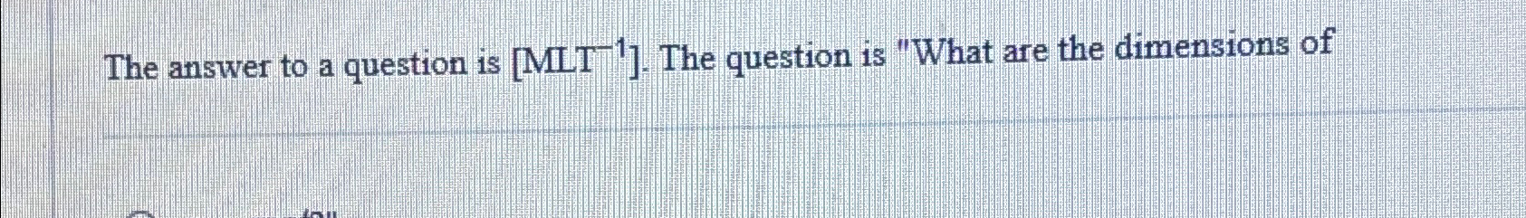 Solved The answer to a question is MLT-1. ﻿The question is | Chegg.com